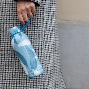 Quokka Nerezová termoláhev s poutkem Solid blue wind 510 ml