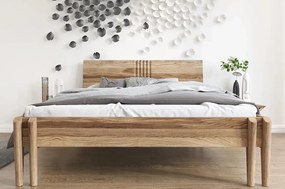 Dubová postel Bari - retro olej  , Dub retro, 140x200 cm