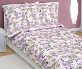 Bellatex Povlečení bavlněné Patchwork lila rozměr 140x200, 70x90 cm
