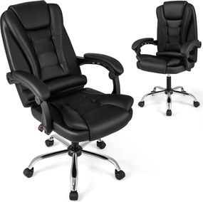 Costway Ergonomická manažerská židle s kolečky, nastavitelnou výškou – černý
