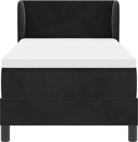 Postel s boxspringem s čelo Černá 80 x 200 cm samet 3340414
