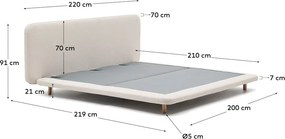 Béžová čalouněná dvoulůžková postel 180x200 cm Odum – Kave Home