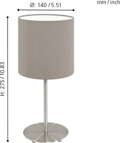 Eglo 54745 - Stolní lampa ANADIA 1xE14/40W/230V taupe/matný chrom