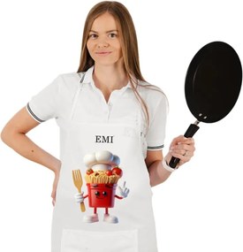 Kuchyňská zástěra Pasta EMI, Bílá