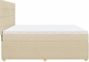 Box spring postel s matrací krémová 200x200 cm textil 3294468