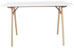 Designový psací stůl Carmen, bílý / přírodní