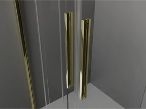 Mexen Velar Duo, posuvné sprchové dveře do otvoru 200 cm, 8mm šedé sklo, zlatá lesklá, 871-200-000-42-50