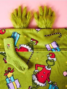 Sinsay - Vánoční sada: dětská deka s ponožkami Grinch - neonová