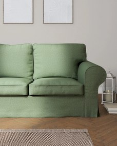 Potah na pohovku IKEA  Ektorp 3-místná, nerozkládací barva zelená látka pletený vzor
