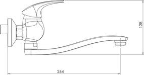 Novaservis Metalia 57 57070.0 Dřezová / umyvadlová baterie nástěnná 150 mm