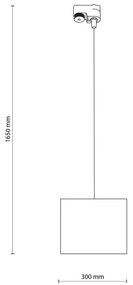 Lustr na lanku do lištového systému TRACER 1xE27/15W/230V pr. 30 cm černá/hnědá