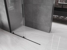 Mexen Velar, posuvné dveře do otvoru typ Walk-In 160 cm, 8mm čiré sklo, černá matná, 871-160-000-03-70