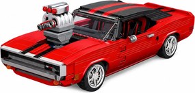 LEAN Toys Stavebnicové kostky – sportovní auto Charger, červené, 1869 dílů