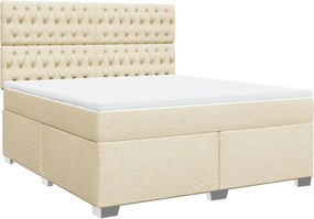 Box spring postel s matrací krémová 180x200 cm textil 3292879