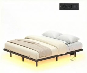 Kovová manželská postel s LED podsvícením 160x200 cm RMB175B101