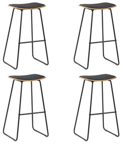 Barové stoličky Ciberras - umělá kůže - 4 ks | černé
