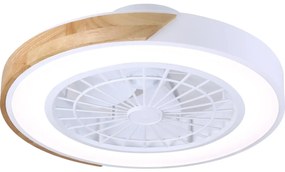 Brilagi-LED Stmív. svítidlo s ventilátorem LED/30W/230V 3000-6500K bílá/dub + DO WF-OSD-039-WHT