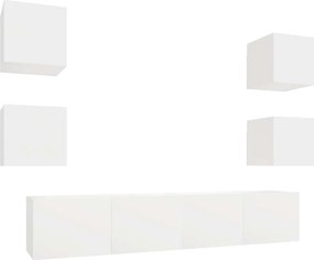 6dílný set TV skříněk bílý kompozitní dřevo 3114254