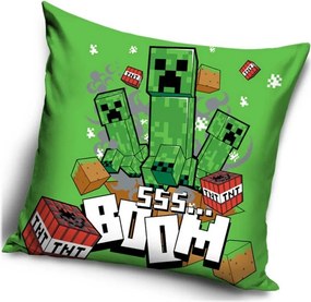 Velurový polštář Minecraft - motiv Creeper Boom | 40x40 cm