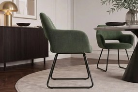 Designová jídelní židle Derrick zelený manšestr