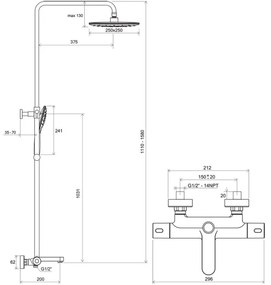 Ravak X070163 - Sprchová sada s termostatickou baterií TERMO lesklý chrom