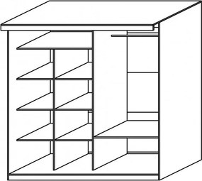 Šatní skříň Sino 203 dub tmavý, dub lefkas tmavý