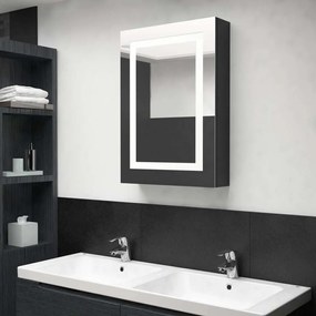 vidaXL LED koupelnová skříňka se zrcadlem 50 x 13 x 70 cm [326493] Barva: Zářivě černá
