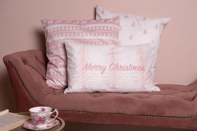 Zimní růžový povlak na polštář Merry Christmas Snow - 30*50 cm