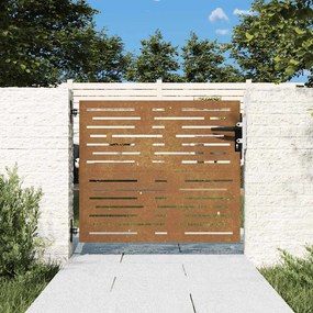 Zahradní branka 85 x 75 cm z corten oceli čtvercový design 153244