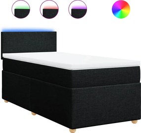 Box spring postel s matrací černá 90x200 cm textil 3288858
