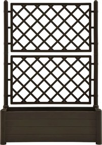 Zahradní truhlík s treláží 100 x 43 x 142 cm PP mokka 313984