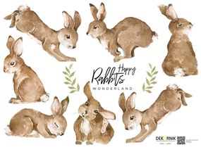 Samolepka do dětského pokoje sada pohádkových králíků