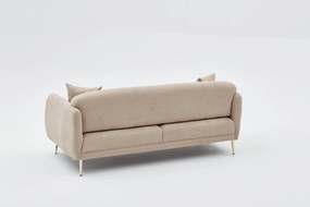 Atelier del Sofa 3-místná pohovka Simena - Beige, Béžová, Zlatá