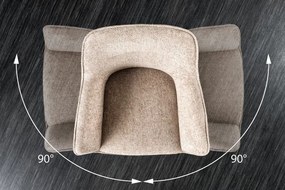 Designová otočná židle Rahiq šampaňská