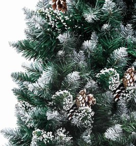 Umělý vánoční strom s LED a sadou koulí a šiškami 240 cm 3077533