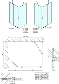 Polysan Polysan, Zoom Line Black obdélníková sprchová zástěna 1300x1000mm L/P varianta, ZL1313BZL3210B