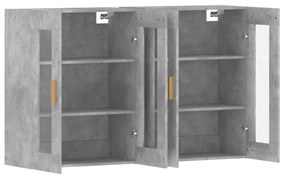 Nástěnné skříňky 2 ks betonově šedé kompozitní dřevo,  3197900