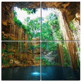 Obraz na plátně - Jezero v jeskyni - čtverec 341C (60x60 cm)