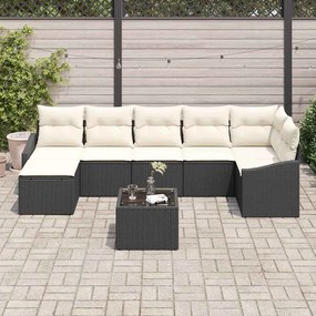 Set pohovek 8 ks Černá polyratan 3346817