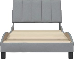 Rám postele bez matrace Hanko světle šedá 100 x 200 cm textil 3310370