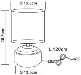 Globo 21624 - Stolní lampa IGA 1xE14/40W/230V šedá/keramika