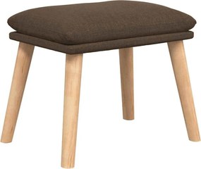 Relaxační křeslo s podnožkou hnědé textil 3097885