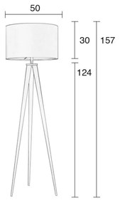 Bílá stojací lampa Zuiver Tripod, ø 50 cm