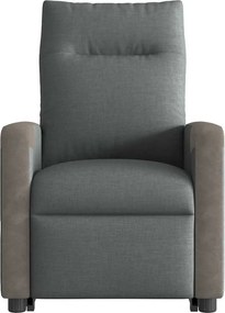 Zvedací masážní polohovací křeslo tmavě šedé textil 3324096