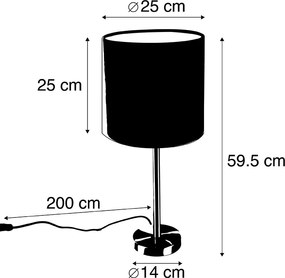 Stolní lampa ocelová se zeleným stínítkem 25 cm - Simplo