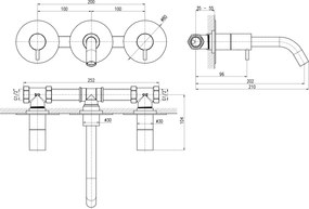 Slezák - RAV Umyvadlová baterie podomítková s tělesem SEINA - , Zlatá lesk