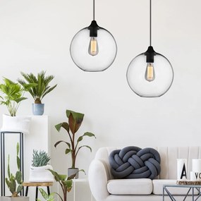 Toolight Skleněná závěsná stropní lampa APP311-1CP Loft