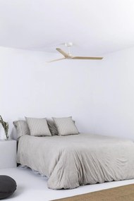 FARO 33810 HEYWOOD L stropní ventilátor, bílá/světlé dřevo s DC motorem - FARO