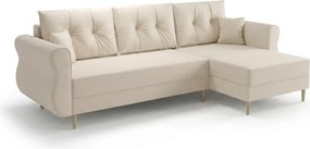 Rozkládací oboustranná sedací souprava do L SILVIANO 230x140 cm, krémová