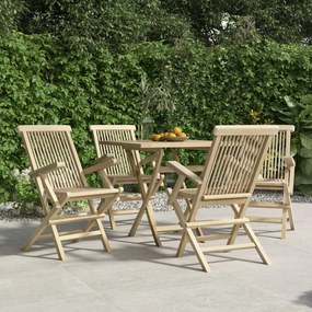 Skládací židle 4 ks, šedé, 56x61x89 cm, masivní teak 3155070